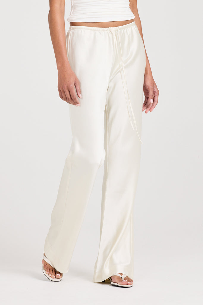 Gerardo Pant | Cream Satin Pants | Henne