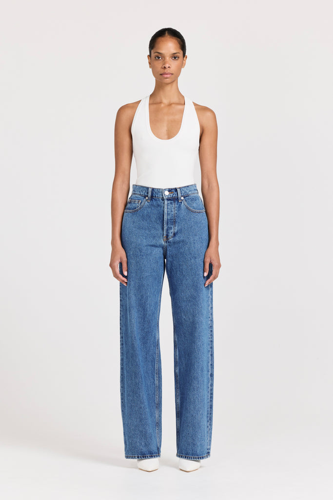 Maiken Tank | White Rib Scoop Neck Tank | Henne