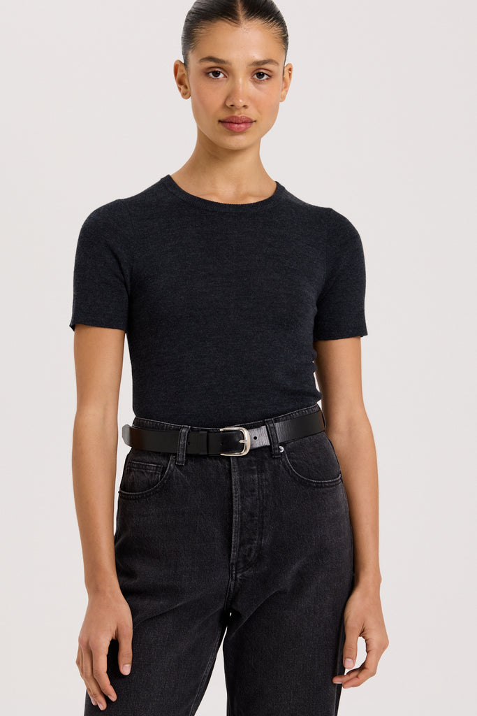 Carr T-shirt | Charcoal Merino Wool T Shirt | Henne