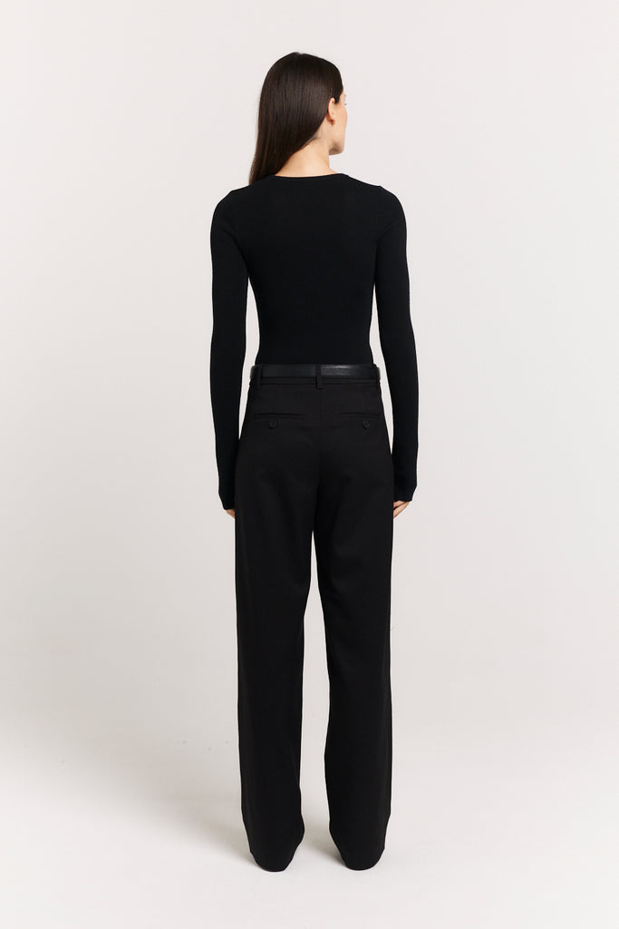 Carsson Suit Pant | Black Mid Rise Pants | Henne