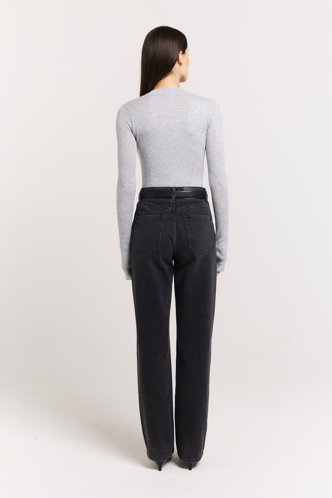 Aveline Knit Top | Grey Long Sleeve | Henne